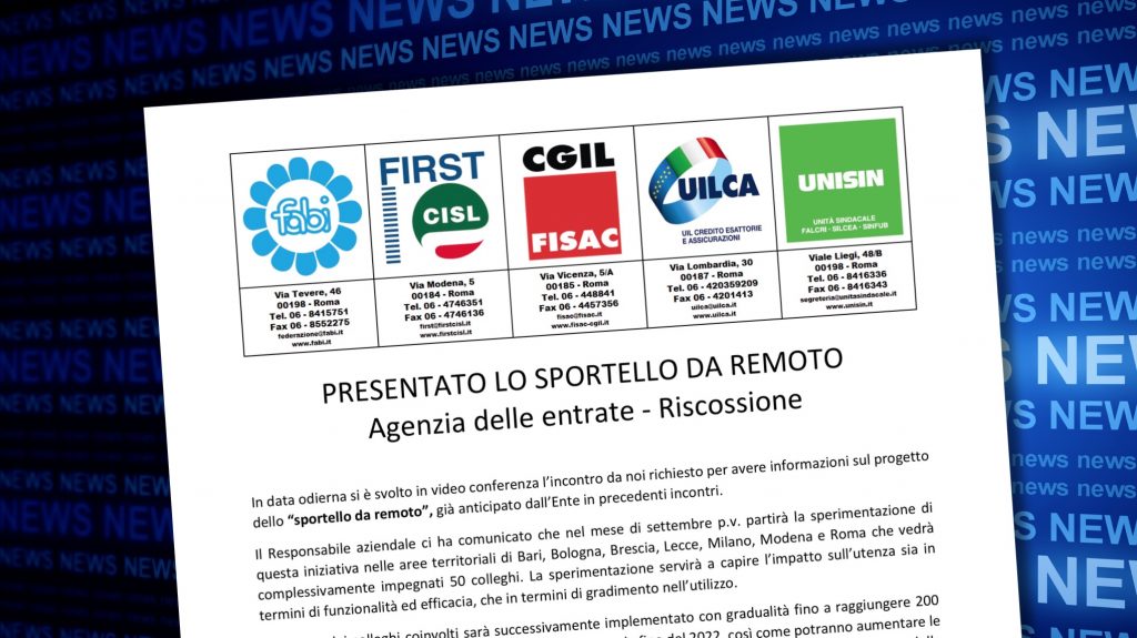 AdeR, presentato lo sportello da remoto – FIRST Agenzia delle Entrate ...