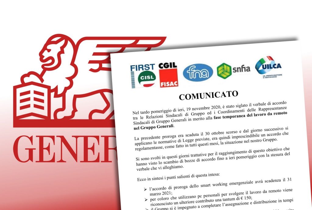 Gruppo Generali, proroga accordo per il lavoro da remoto – FIRST CISL Assicurativi