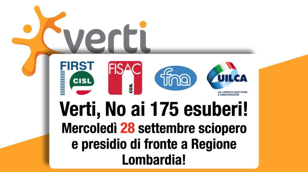 Verti, no ai 175 esuberi! Mercoledì 28 settembre sciopero e presidio di ...