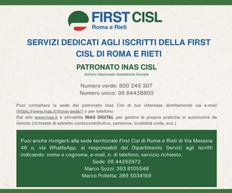 IL Patronato Inas – Roma e Rieti