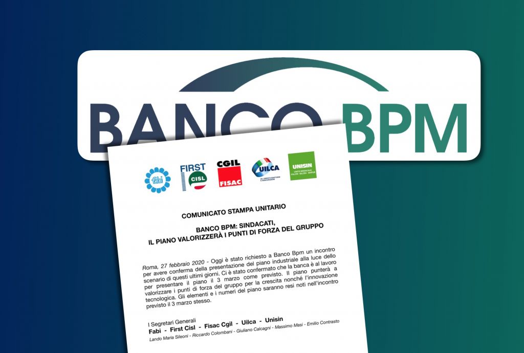 Banco Bpm, sindacati, il piano industriale verrà presentato il 3 marzo ...