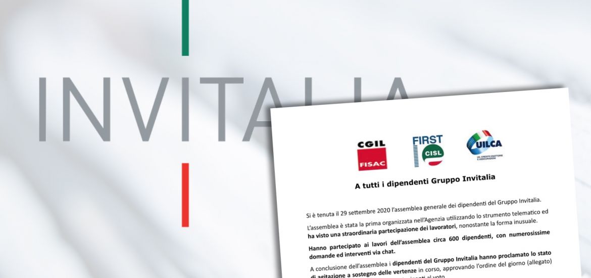 Invitalia, proclamato lo stato di agitazione – FIRST CISL